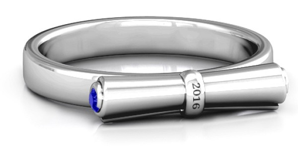 AOL Special - Sterling Silver Diploma Scroll Graduation Ring