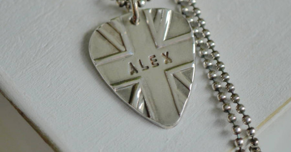 AOL Special - Personalized Silver Union Jack Plectrum